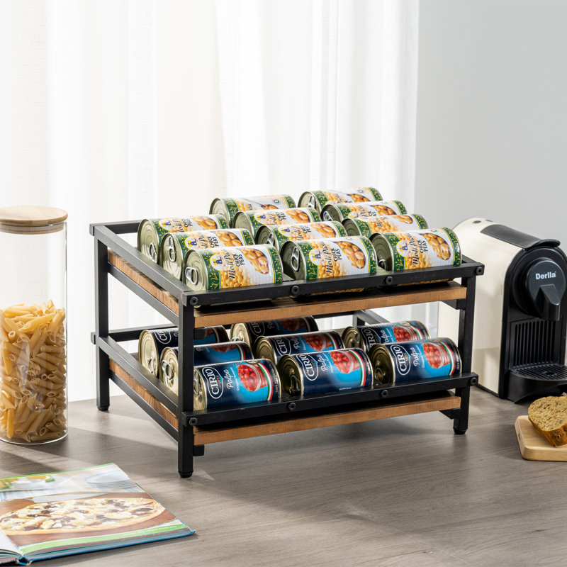 17 Stories Kitchen Pantry Cabinet Countertop Can Organizer | Wayfair