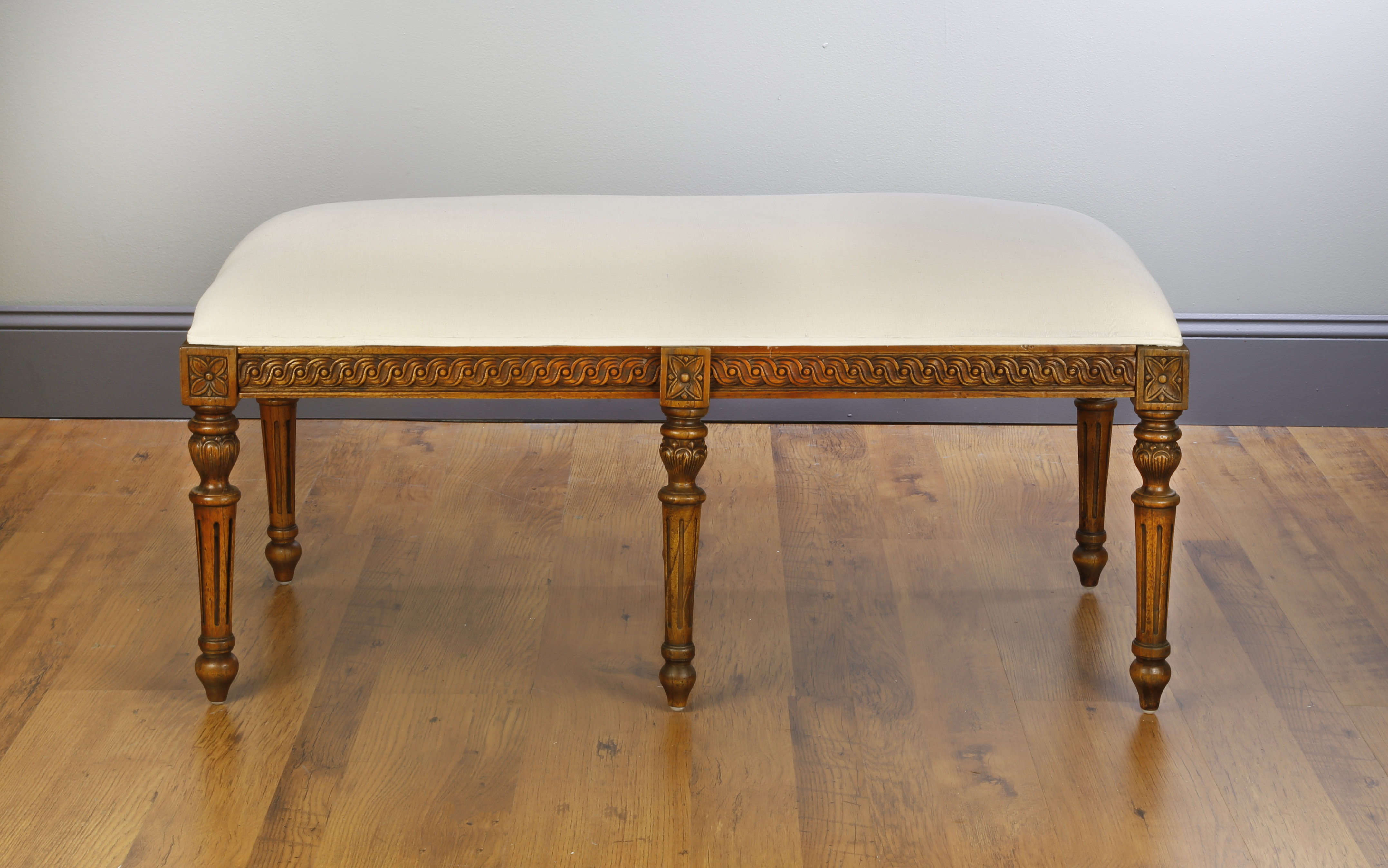 AA Importing 100% Linen Upholstered Bench | Wayfair