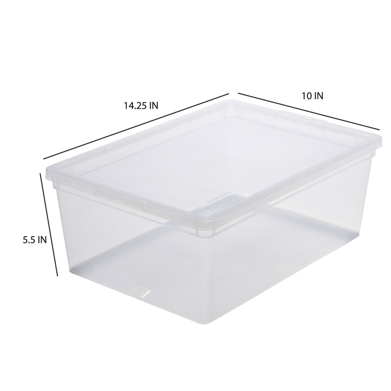 Rebrilliant 4 Pack Stackable Storage Bins with Lids in Clear | Wayfair