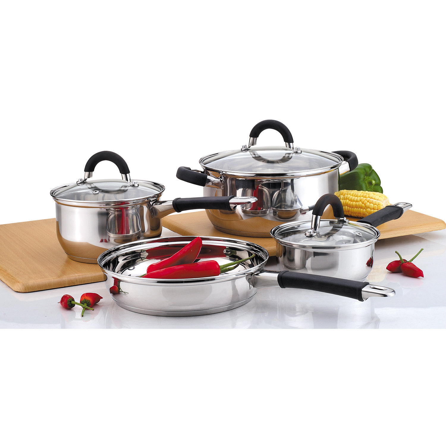 Gourmet Edge 7 Piece Stainless Steel Cookware Set | Wayfair