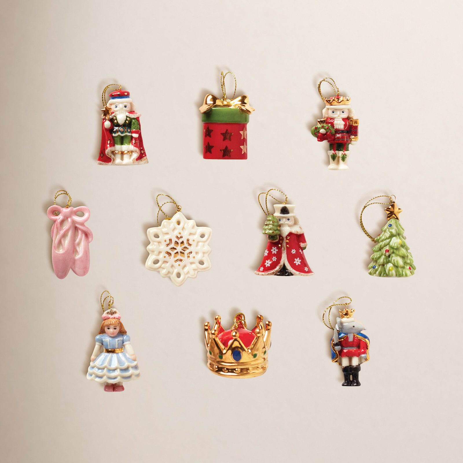 Lenox ORNAMENT TREES 10 Piece the Nutcracker Hanging Figurine Ornament ...