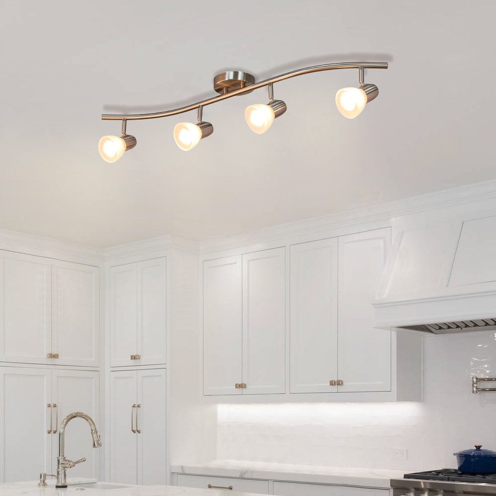 XiNBEi Lighting 33.625'' 4 -Light Fixed Track Lighting Track Kit with ...