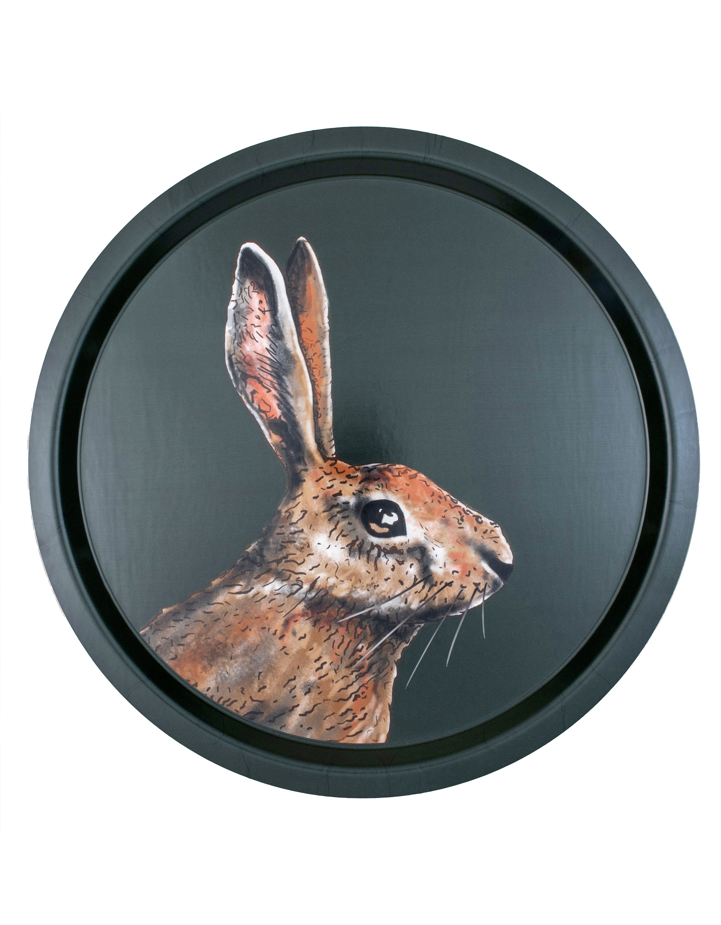 HALCYON DAYS Woodland Wildlife Hare Round Birchwood Tray | Wayfair