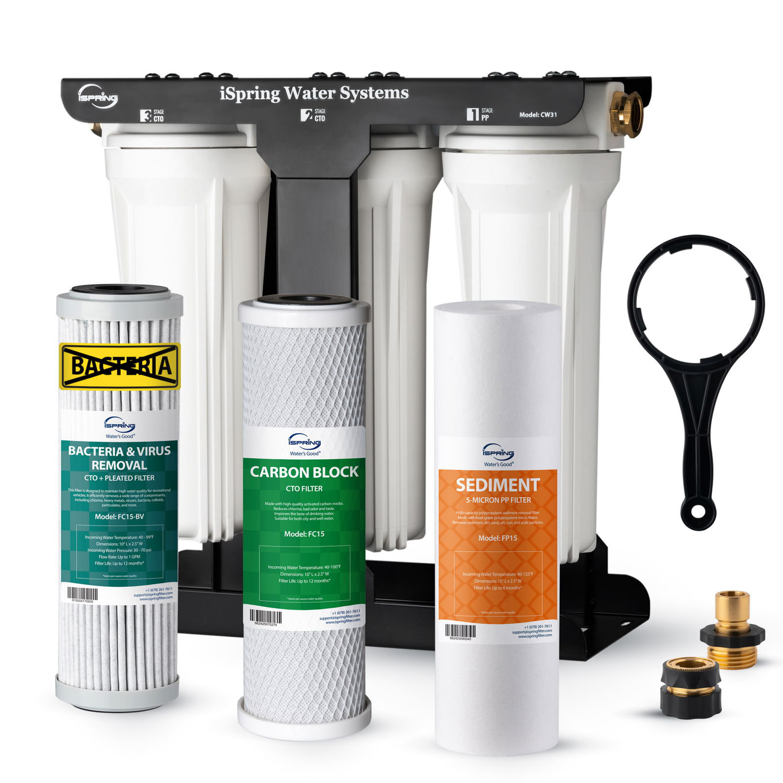 iSpring Water Systems iSpring CW31-BV 3-Stage RV Water Filtration ...