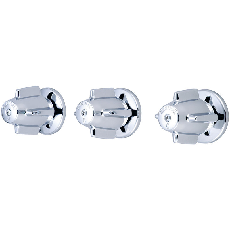 Central Brass Triple Handle Wall Mount Valve Set | Wayfair
