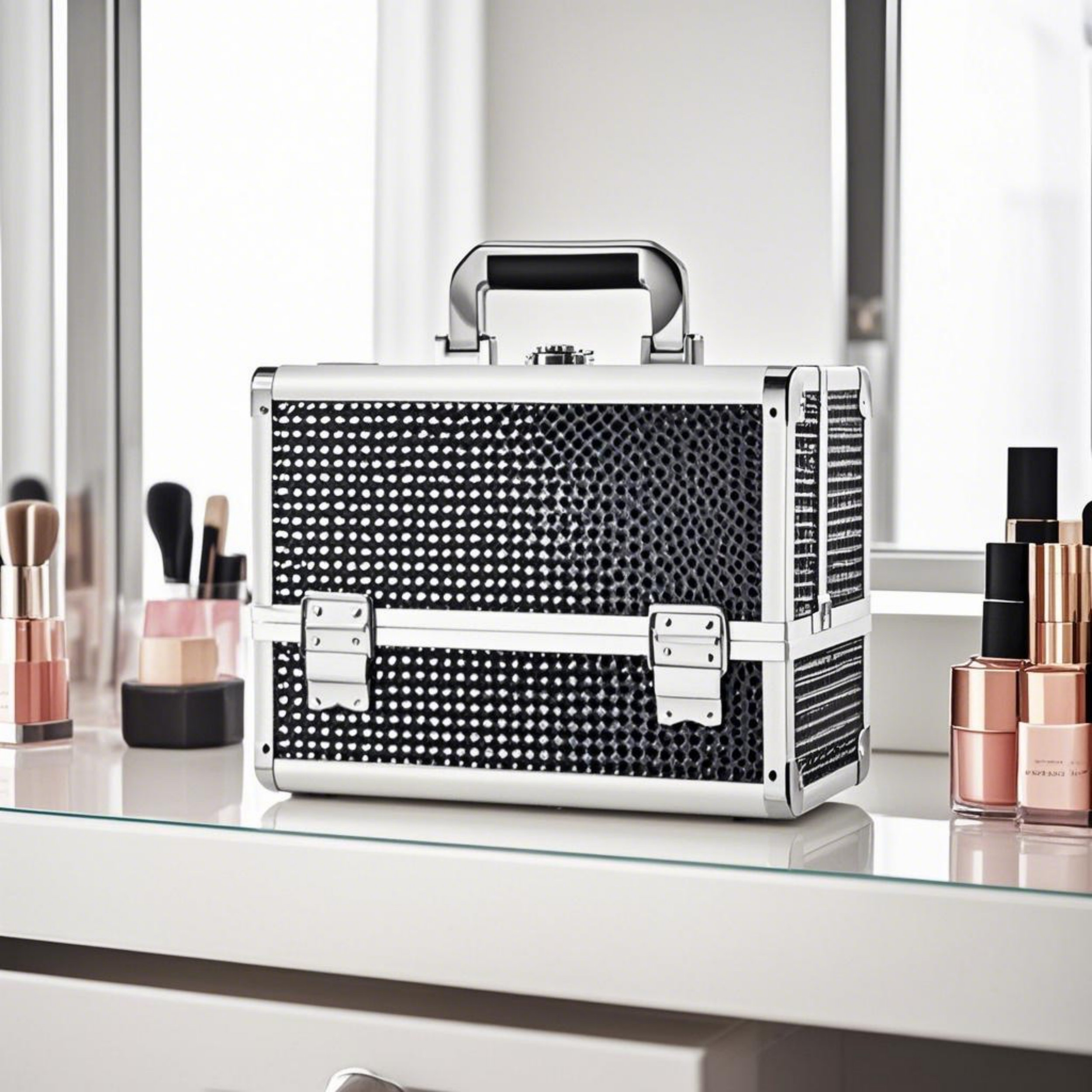 Hokku Designs 11.8" Makeup Train Case With Mirror - 3-Tier Lockable ...
