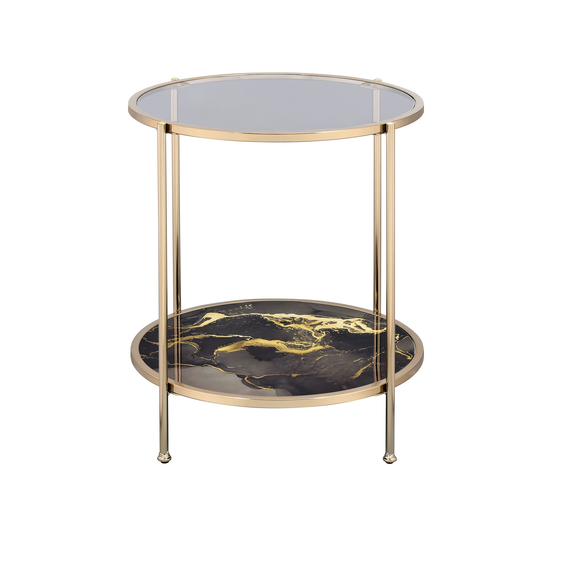 Mercer41 End Table With Decoration & Polished Metal Legs Texture | Wayfair