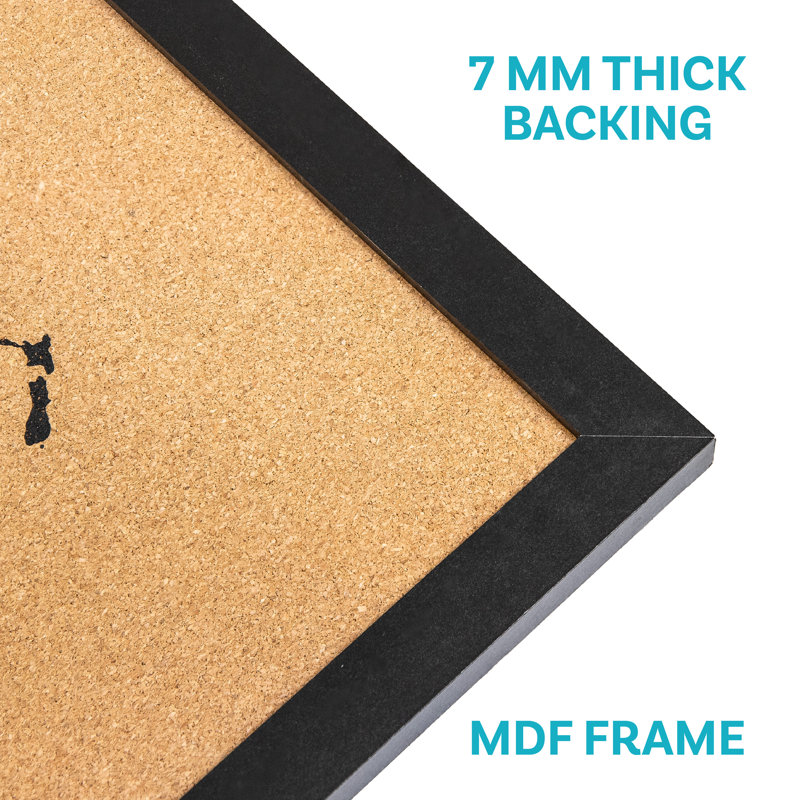 17 Stories Printed Cork Board World Map with MDF Frame and Pushpins ...