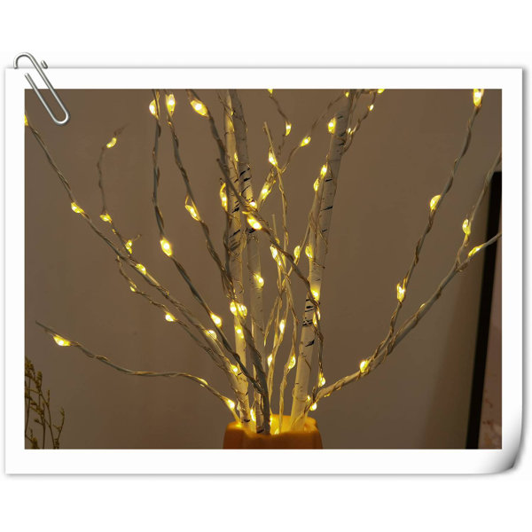 The Holiday Aisle® 3 Pack Branch Lights 120 LED USB Plug In 26 In Birch ...
