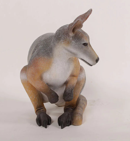 Rosalind Wheeler Caliah Wallaby Kangaroo Crouching Life Size Statue ...