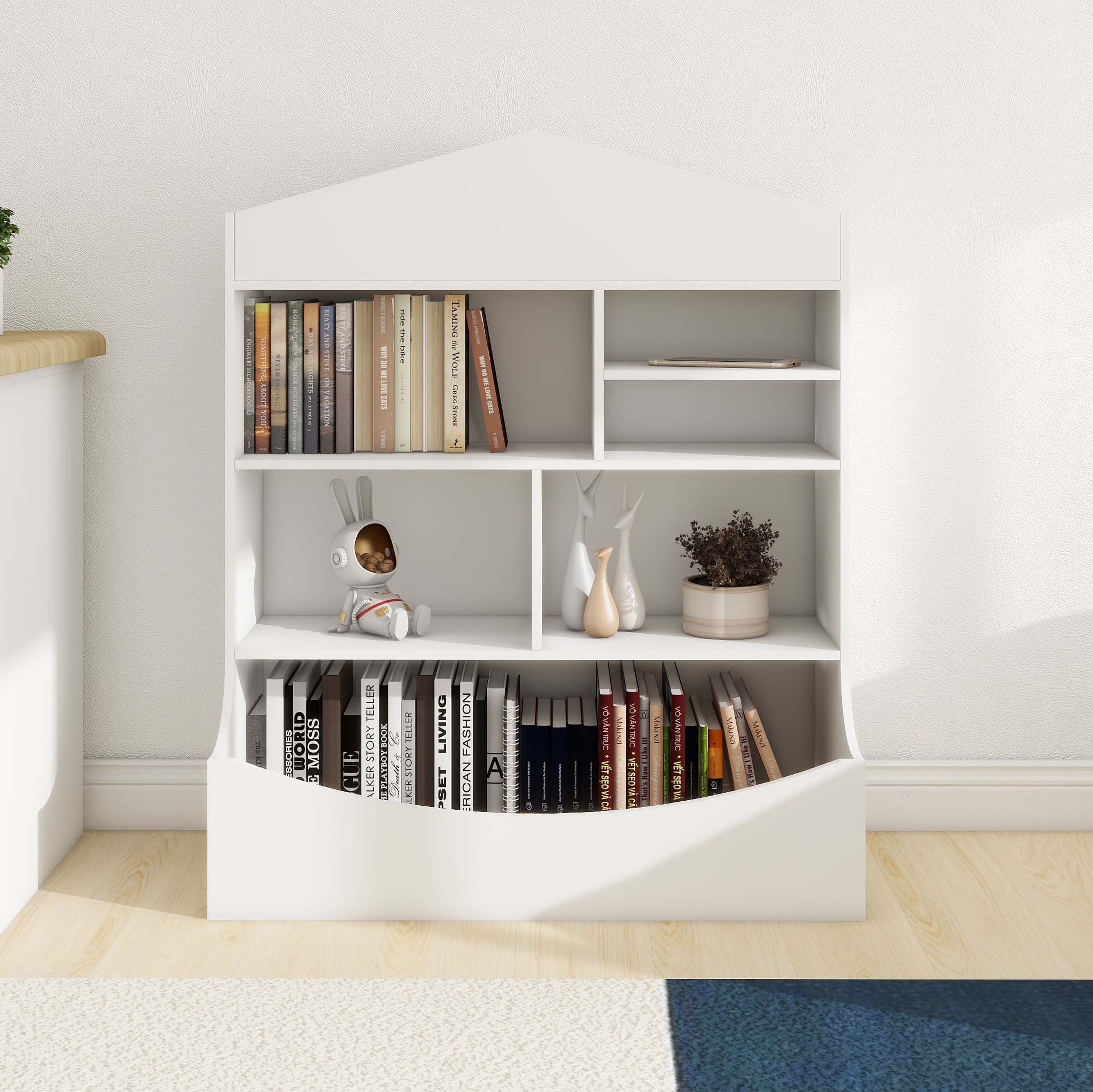 Ebern Designs Multi-Functional 7 Shelf Bookcase, Storage Display, Rack ...