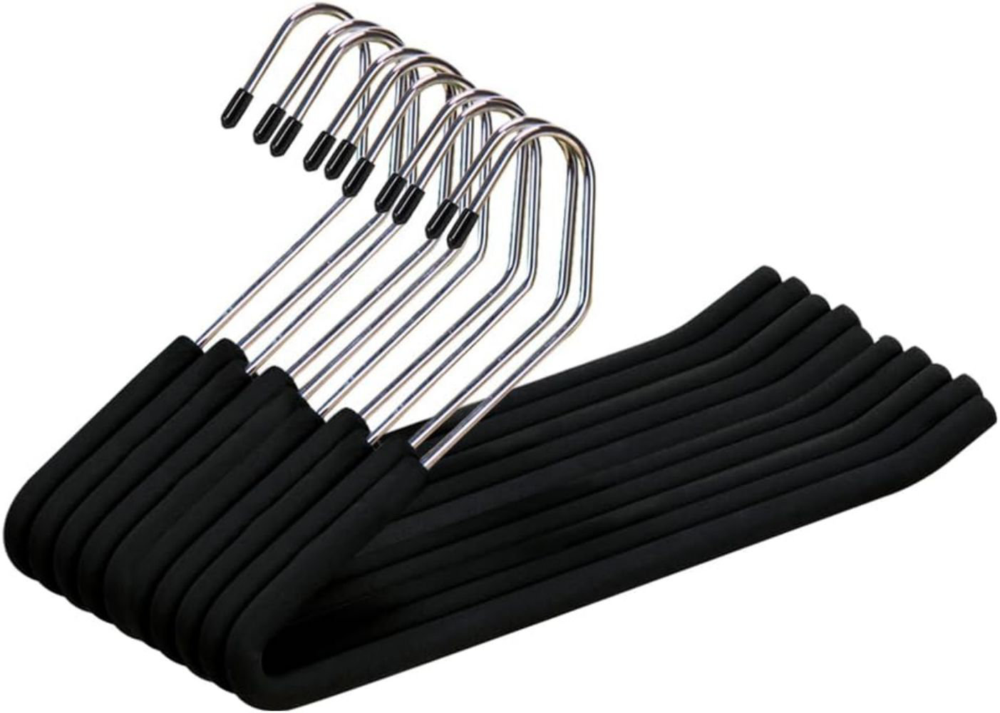 Rebrilliant Open Ended Non Slip Sponge Padded Pants Hangers - Chrome ...