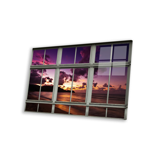 Latitude Run® Gladus Hawaiian Beach Sunset Window View by Unknown ...