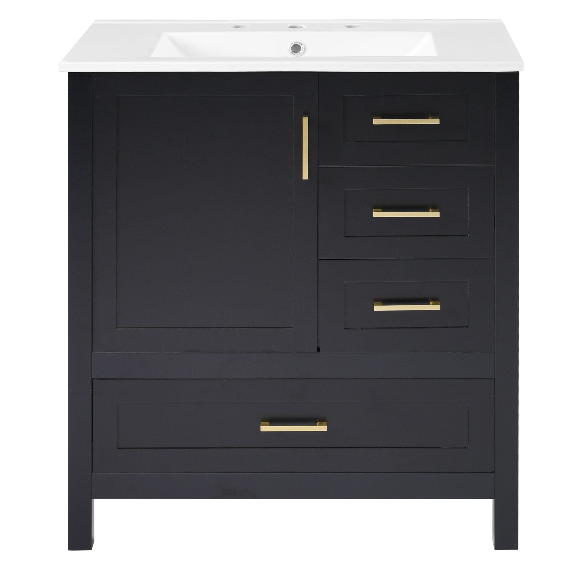 HEIMAO 30" Black Bathroom Vanity With Sink Combination Set, Bathroom ...