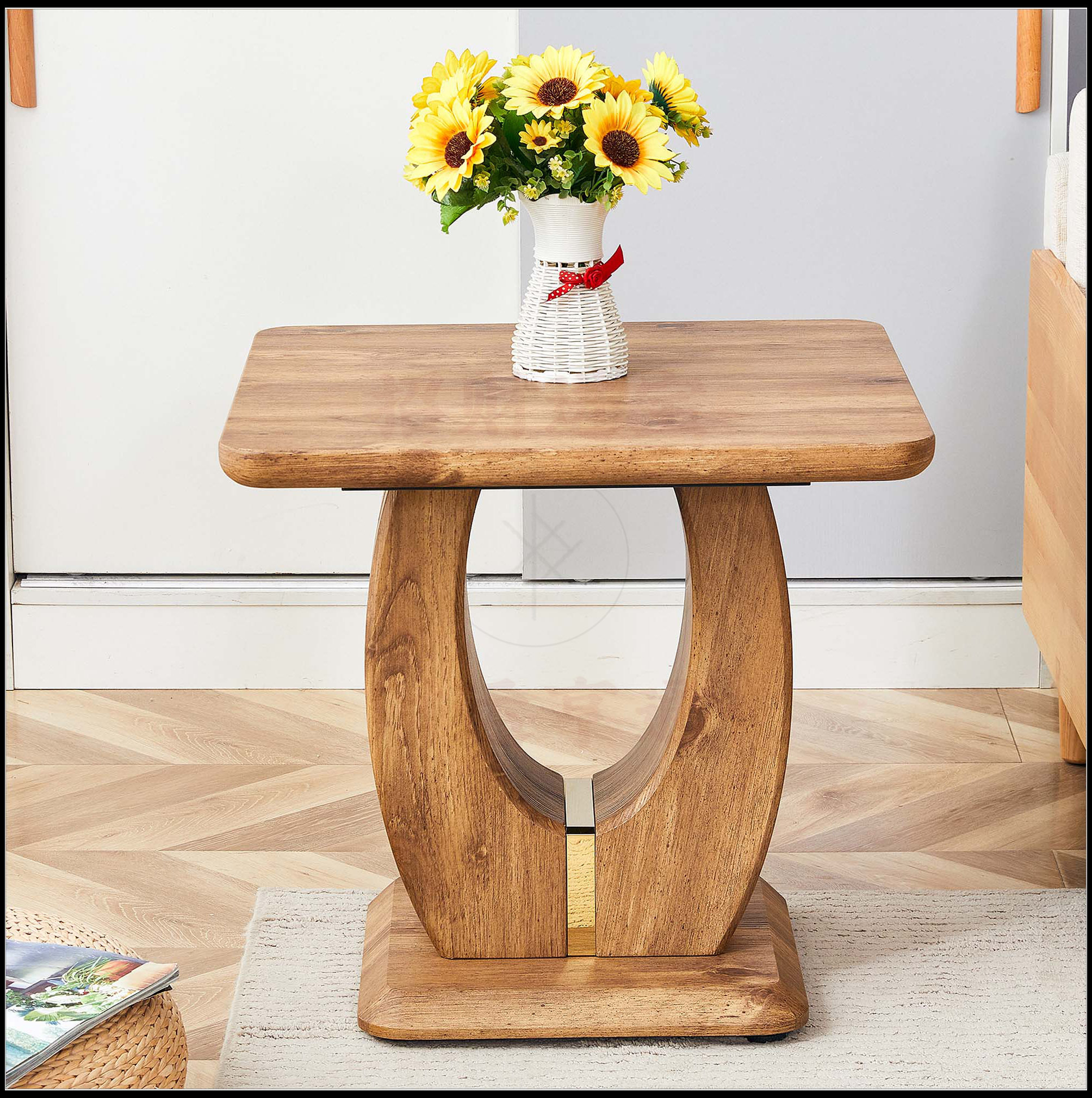 Millwood Pines Wood Texture Sticker-Patterned MDF Square Coffee Table ...