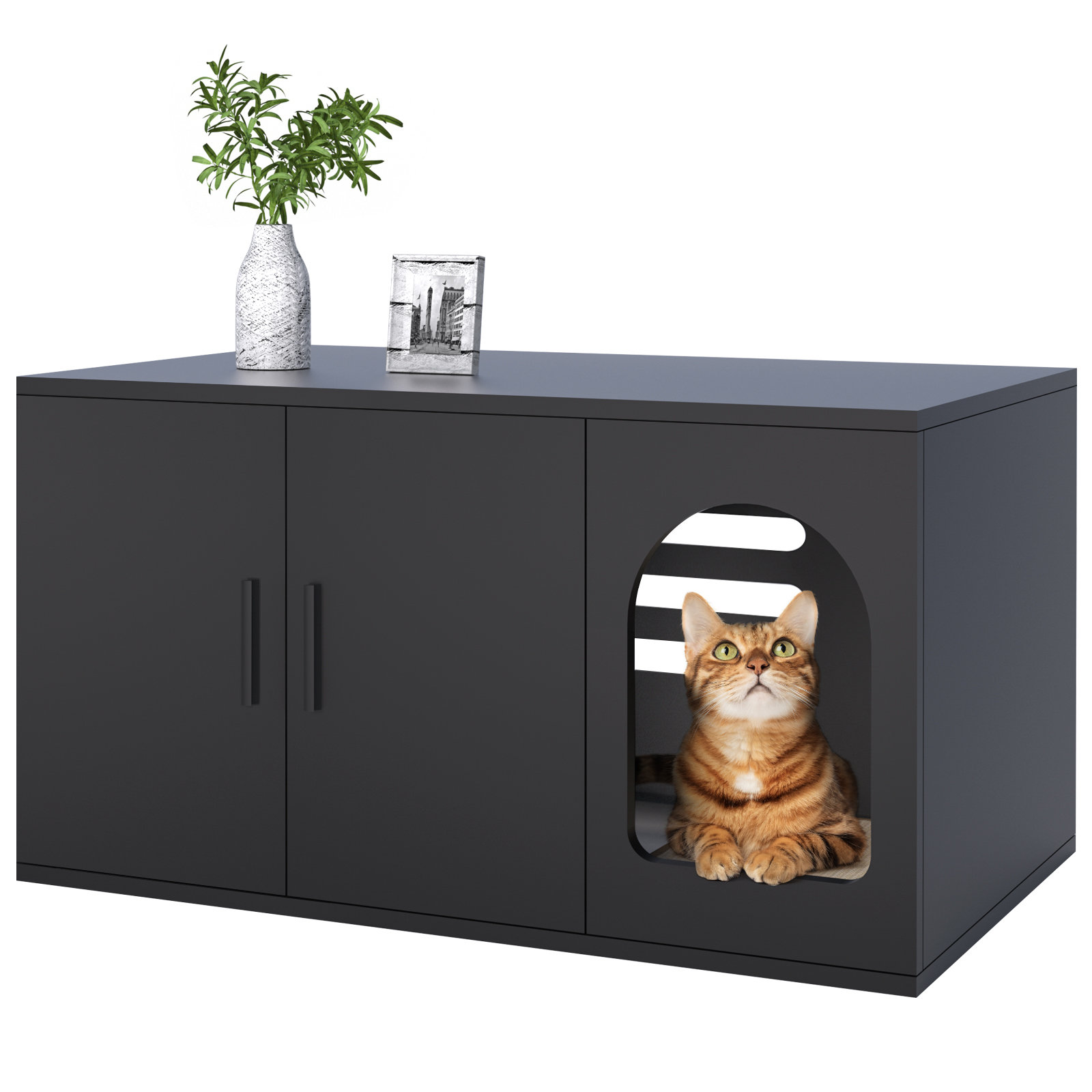 Tucker Murphy Pet™ Cat Litter Box Enclosure Furniture As End Side Table ...