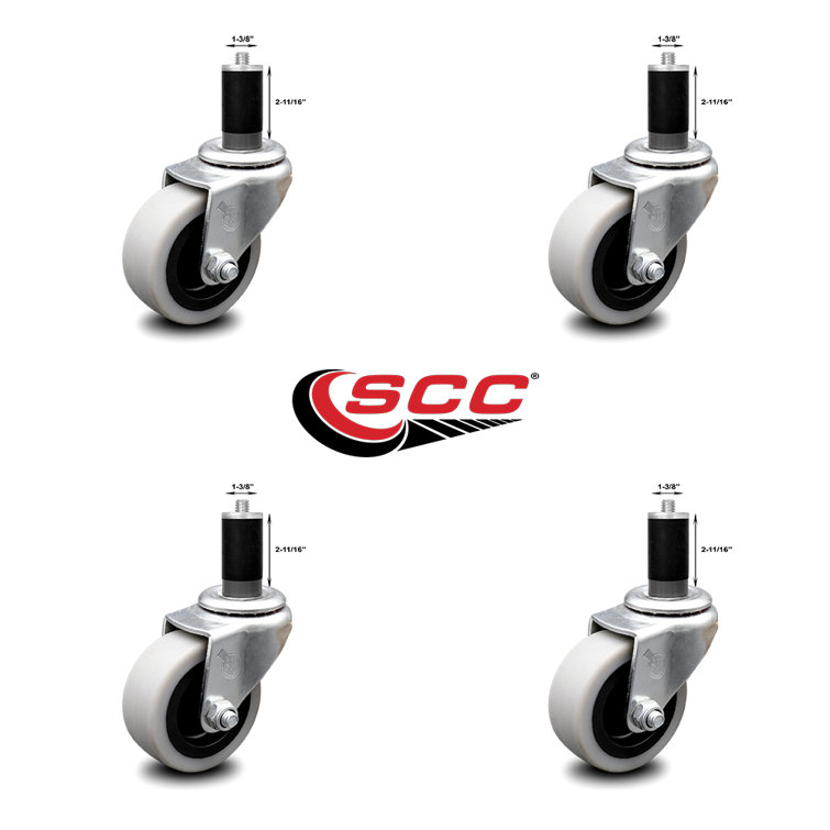 Service Caster 4 Piece Caster Set with Expanding Stem | Wayfair
