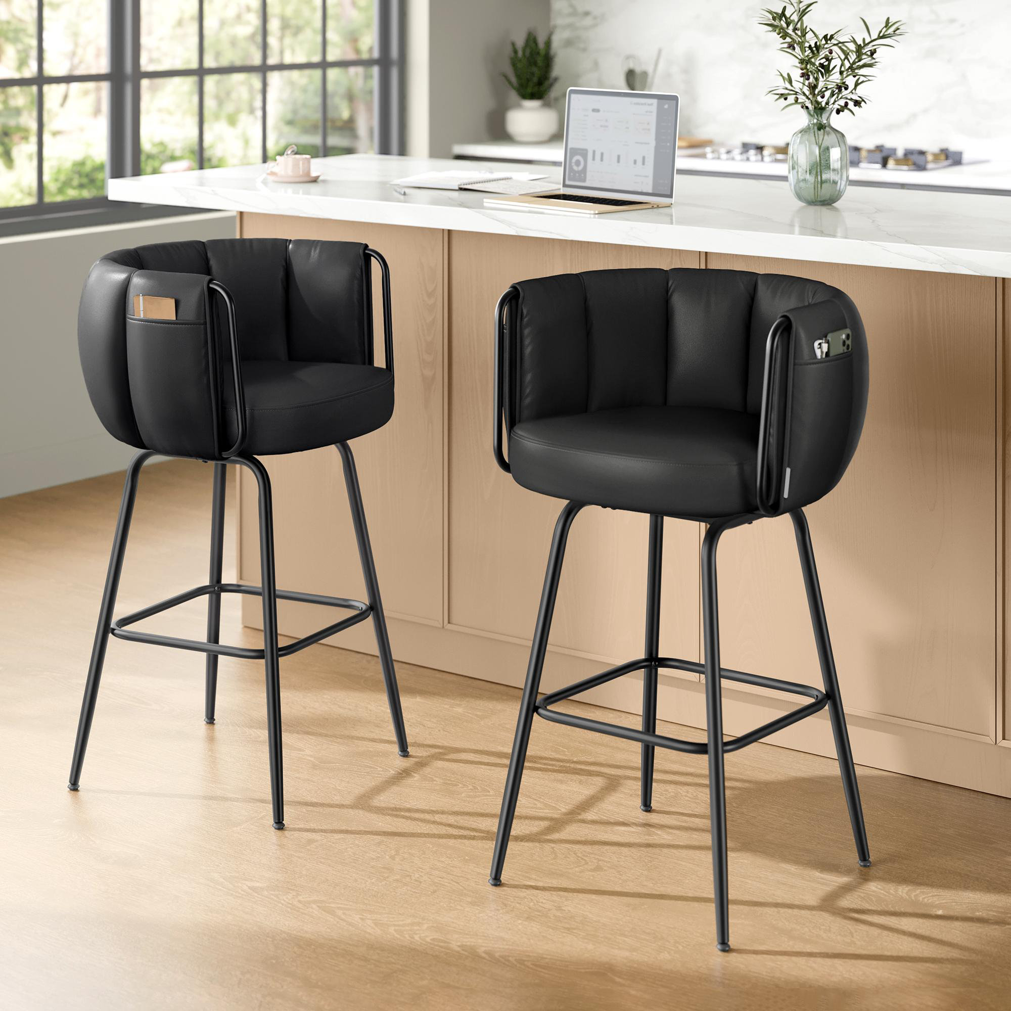 Corrigan Studio® 360° Swivel Bar Stools Set Of 2 | Wayfair