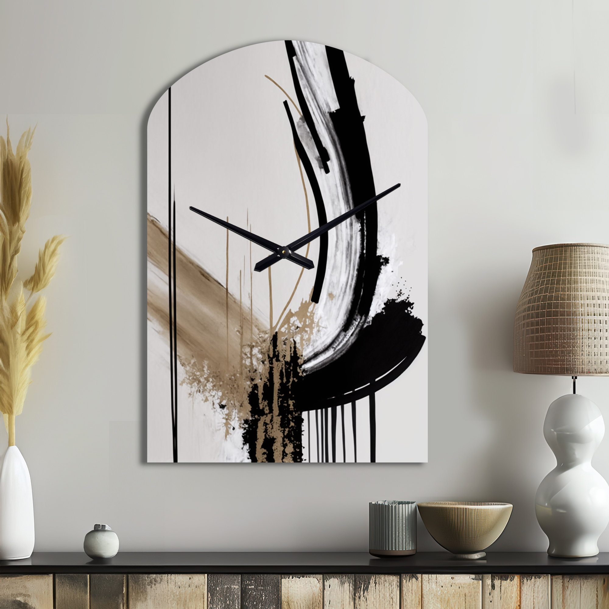 Design Art Golden Minimalist Abstract IV - Abstract Asymmetrical Metal ...