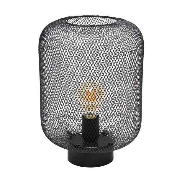 17 Stories Black Metal Mesh Industrial Table Lamp | Wayfair