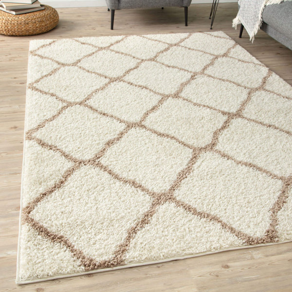THE RUGS Myshaggy Collection Rugs Moroccan Design in Ivory Beige ...