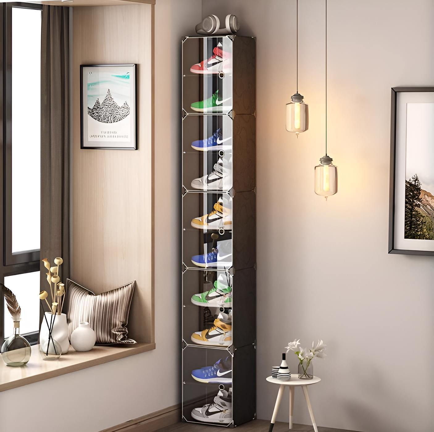 Rebrilliant Transparent Foldable Shoe Rack, Plastic Storage Shoe Rack ...