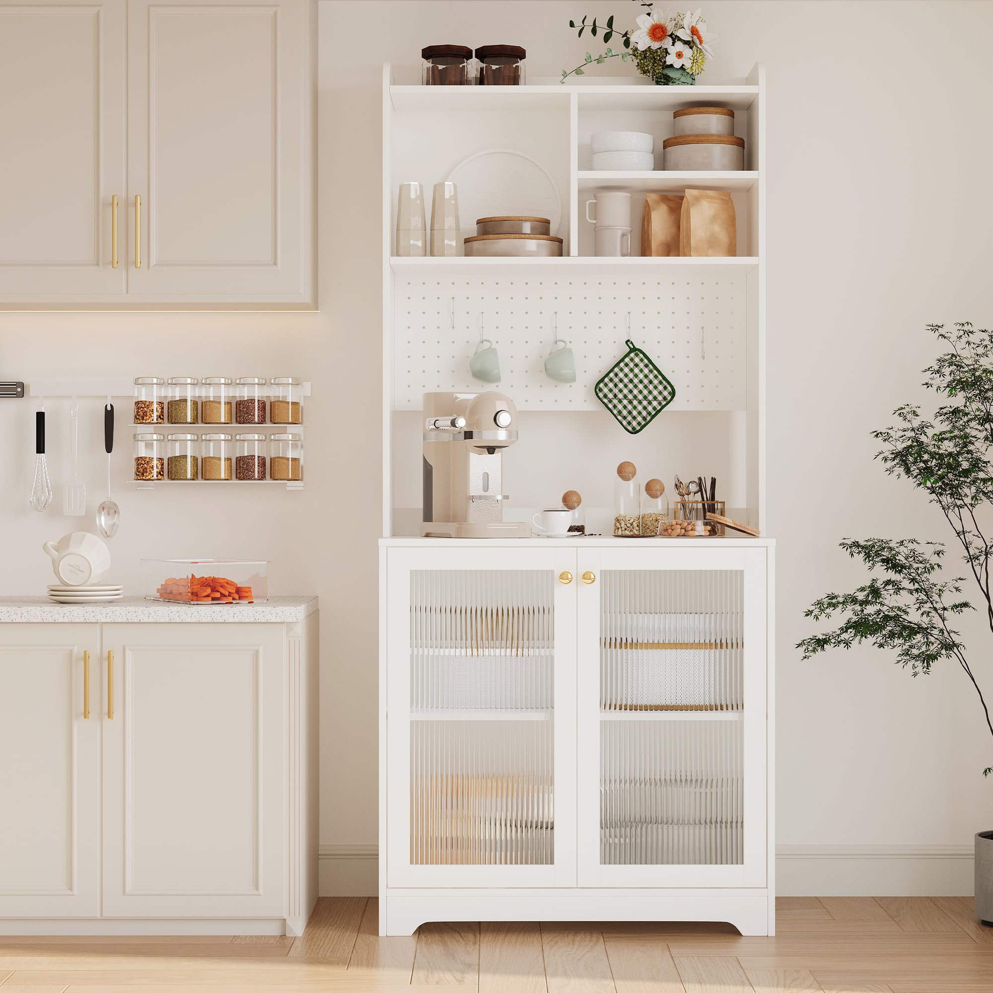 August Grove® Kitchen Pantry Cabinet,71-Inch Freestanding Storage ...