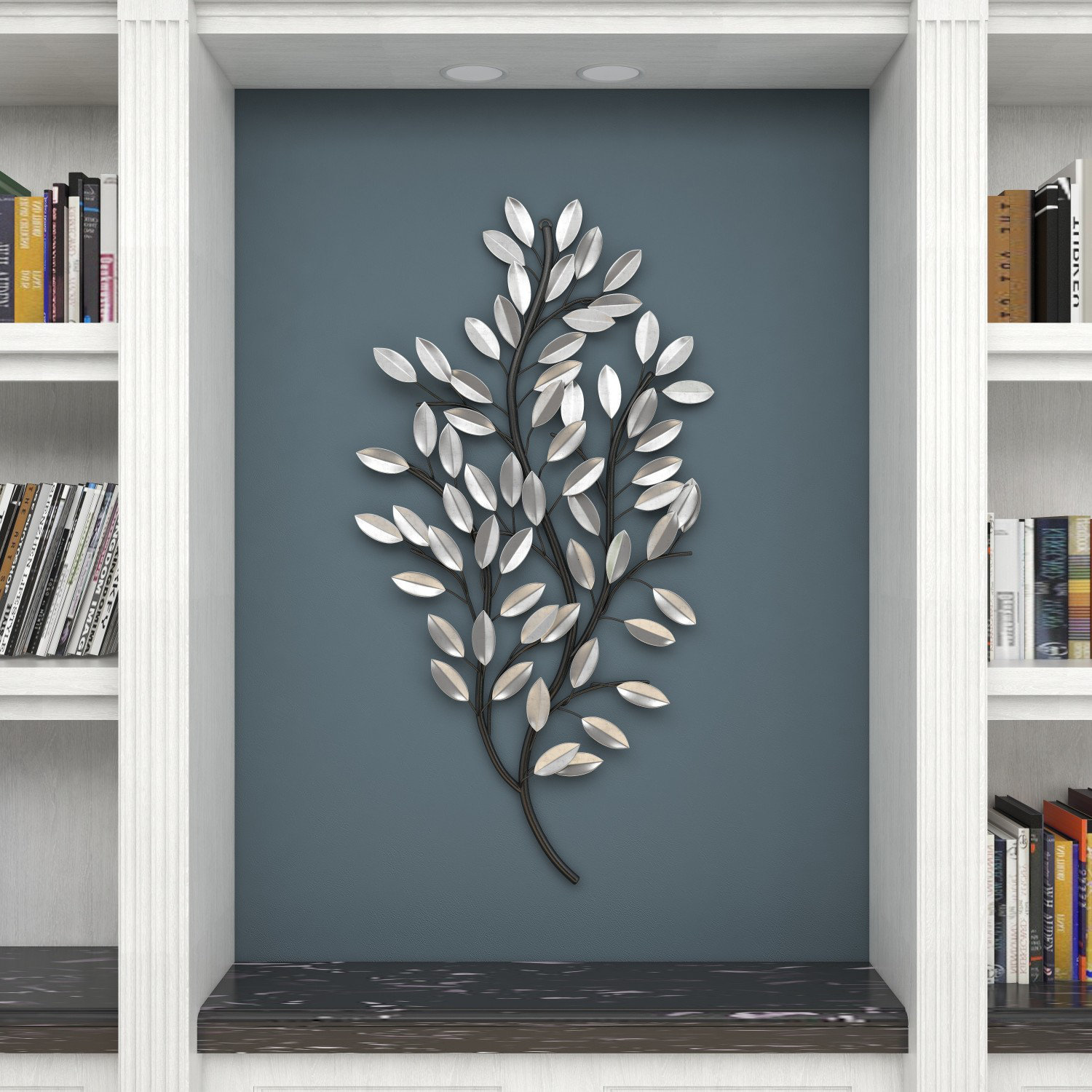 silver leaf wall decor