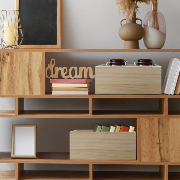 Sorbus 2-Pack Unfinished Wood Crates Organizer Bins, Wooden Box ...