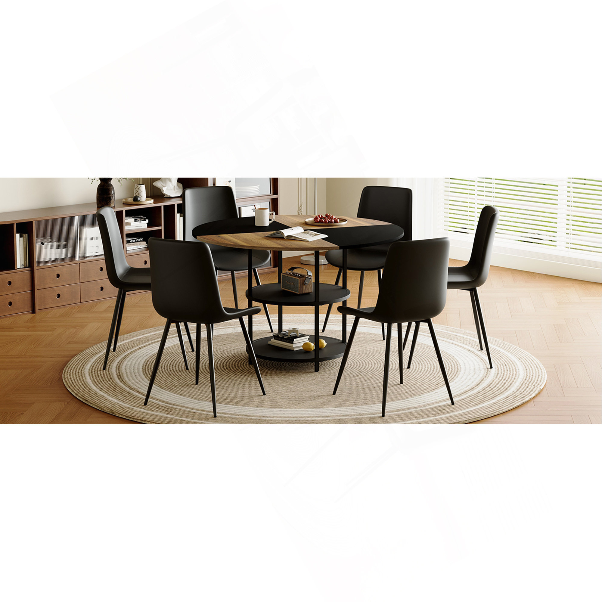 Corrigan Studio® Table And Chair Set.A 47.3-Inch Diameter Modern ...