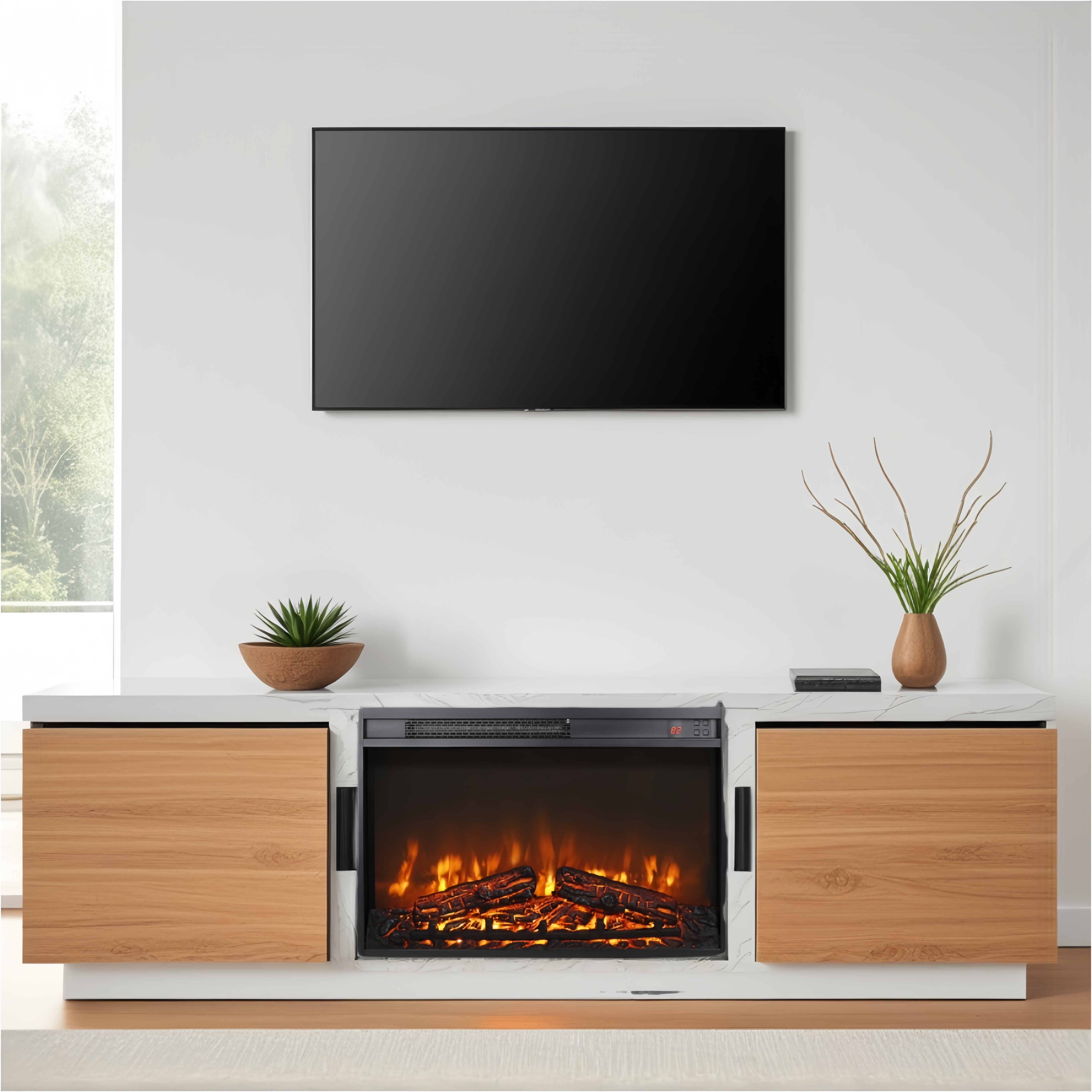 Symple Stuff 26 Inch Heater Electric Fireplace Insert,Ultra Thin Heater ...