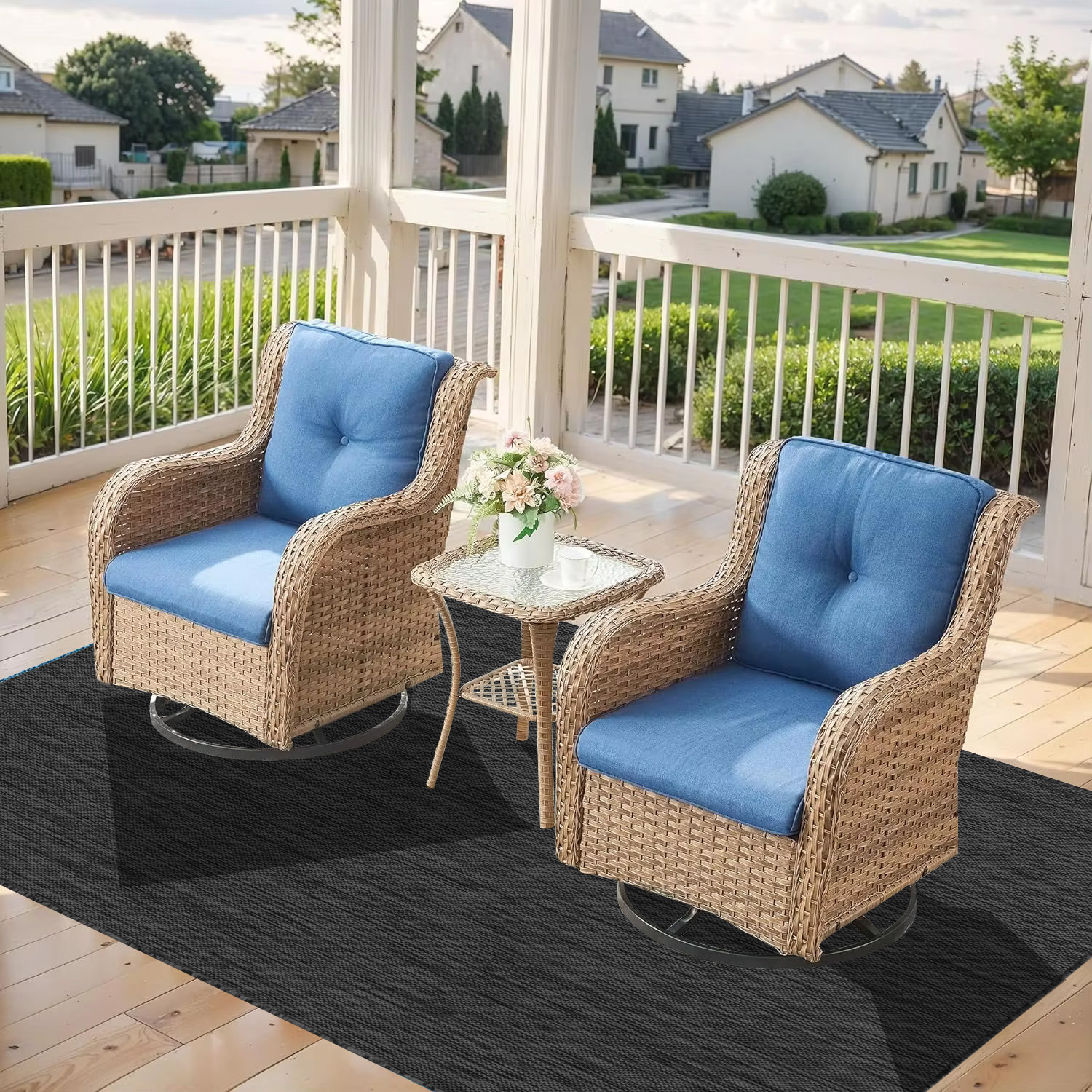 Hokku Designs Outdoor Carpet, Solid Color Carpet, Water-Resistant, Sun ...