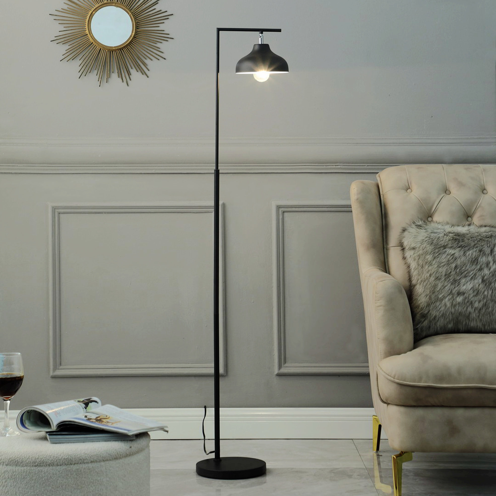 Ebern Designs Yanny 63.25'' Task Floor Lamp | Wayfair