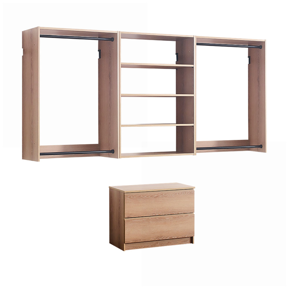 George Oliver Closet Systems, Devi Modern Modular Wall-Mounted Wood ...