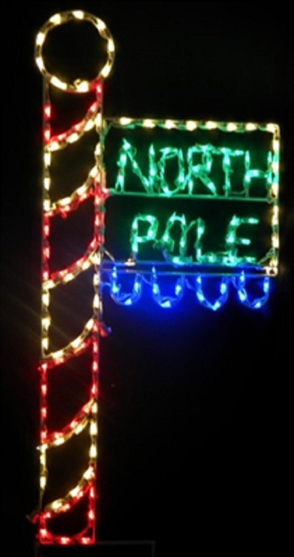 Lori's Lighted D'Lites North Pole Flag Christmas Holiday Lighted ...