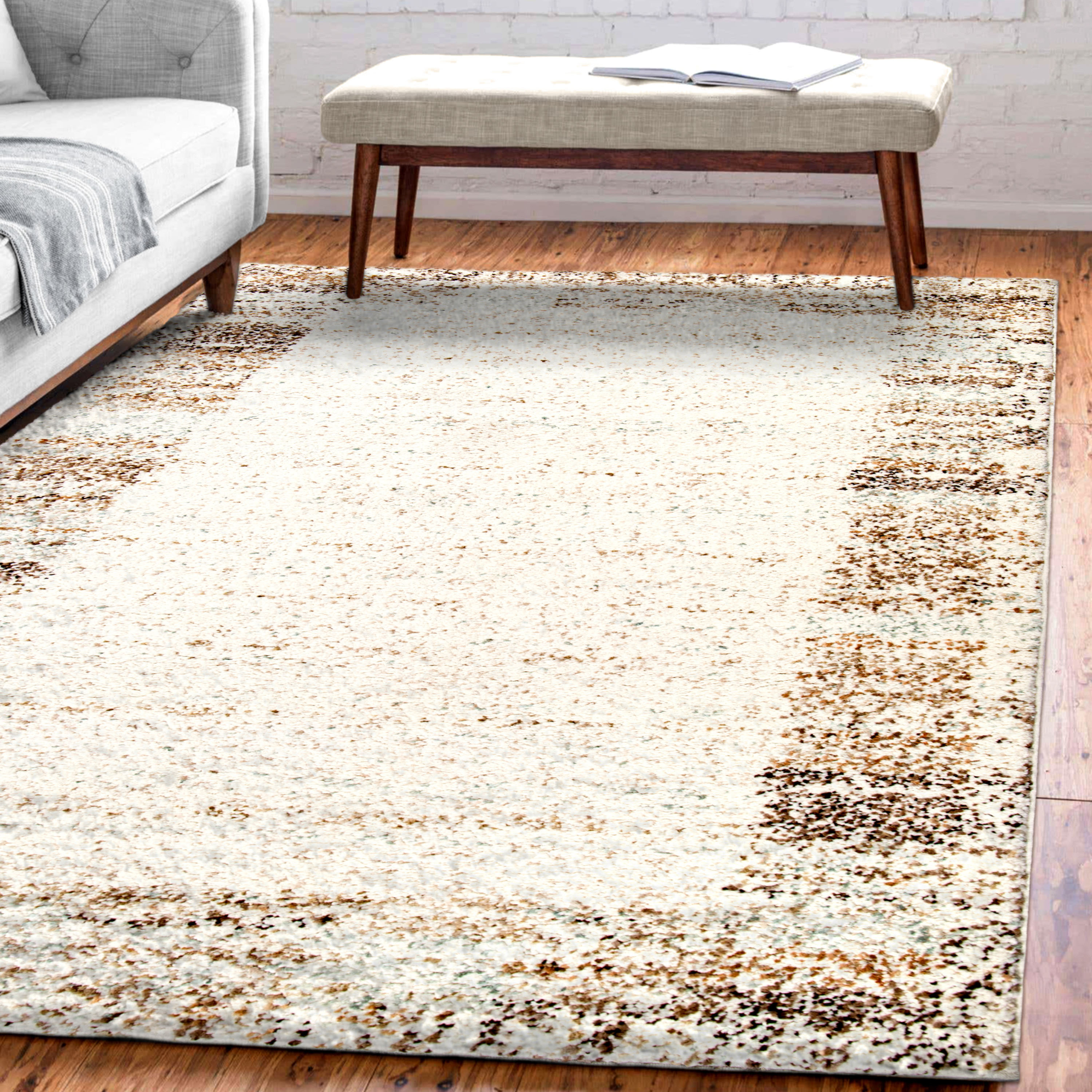 17 Stories Jeemie Rust Stain Resistant Shag Area Rug | Wayfair