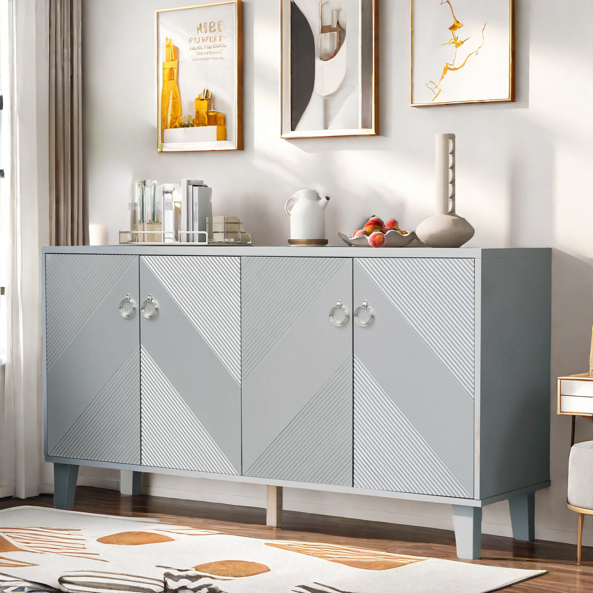 George Oliver Mariasha 4-door Sideboard with Geometric Patterns and ...