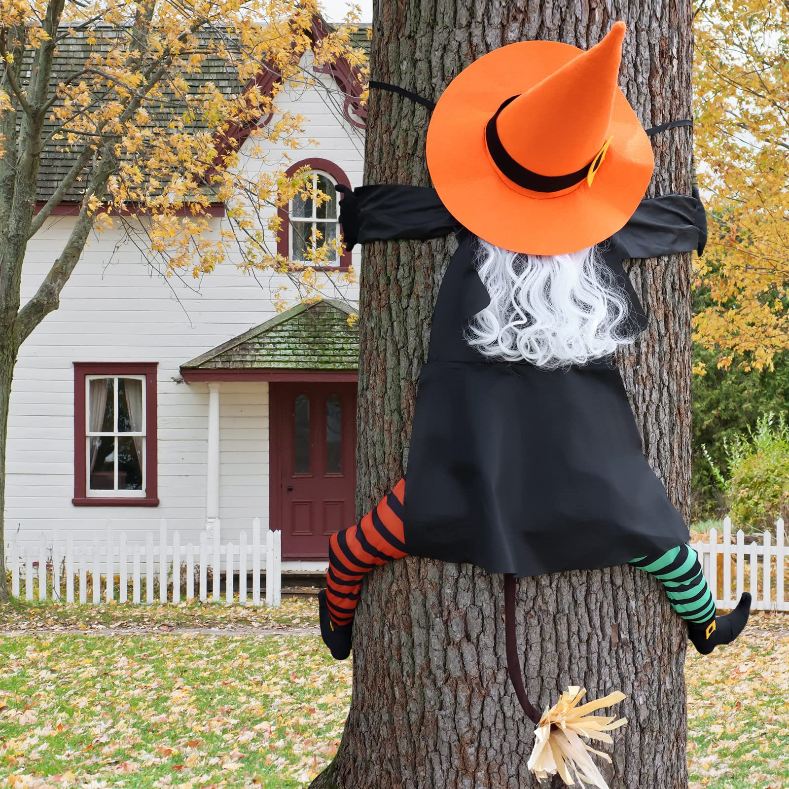 The Holiday Aisle® 53" Witch Crashing into Tree Halloween Decoration ...