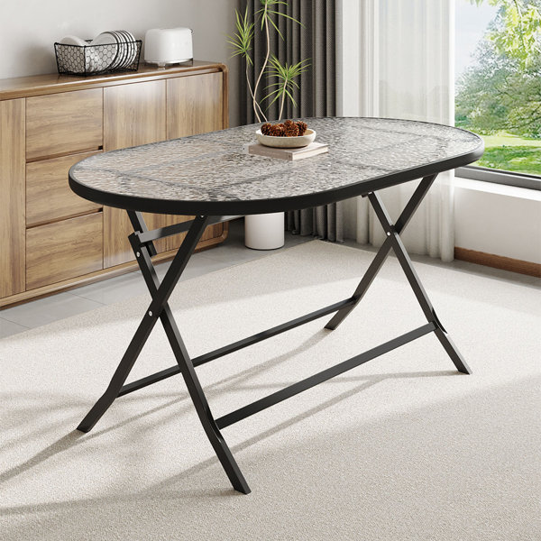 Metro Lane Outdoor Folding Black Silk Screen Table | Wayfair.co.uk