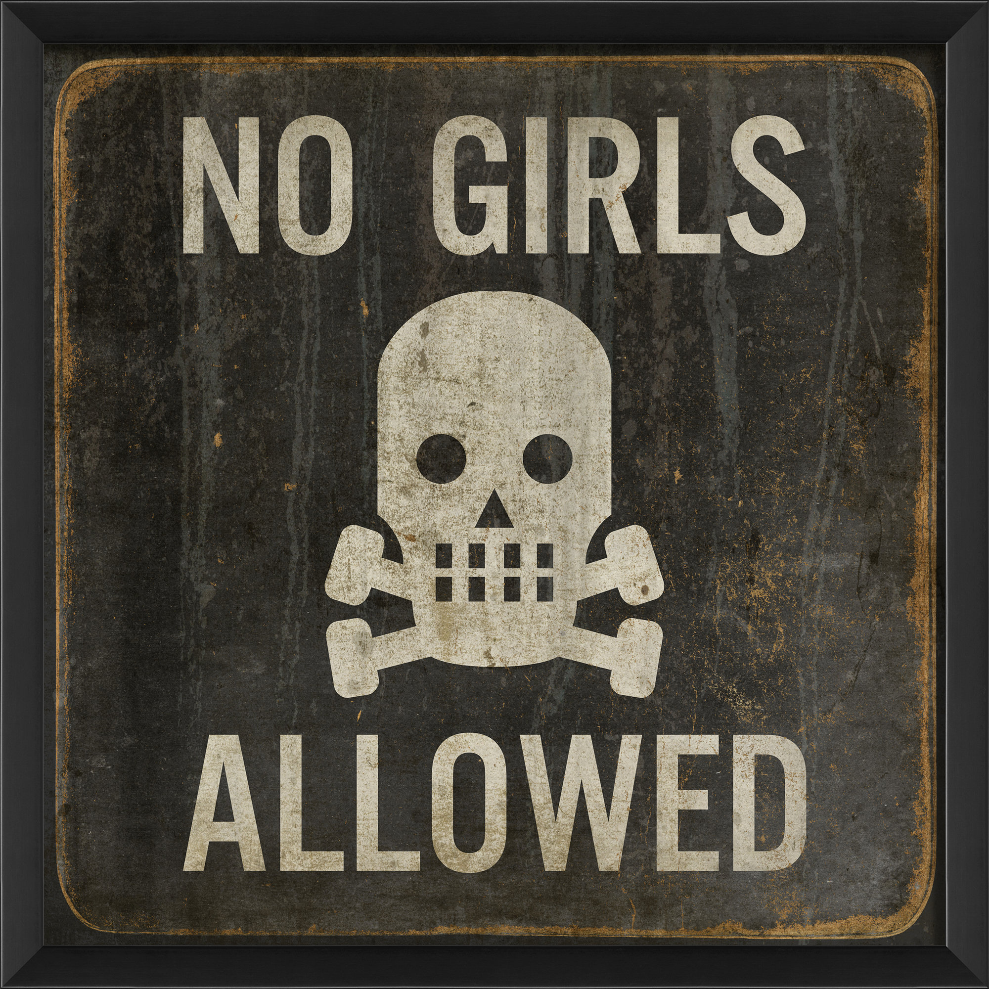 The Artwork Factory 'No Girls Allowed' Framed Print on Wood | Wayfair