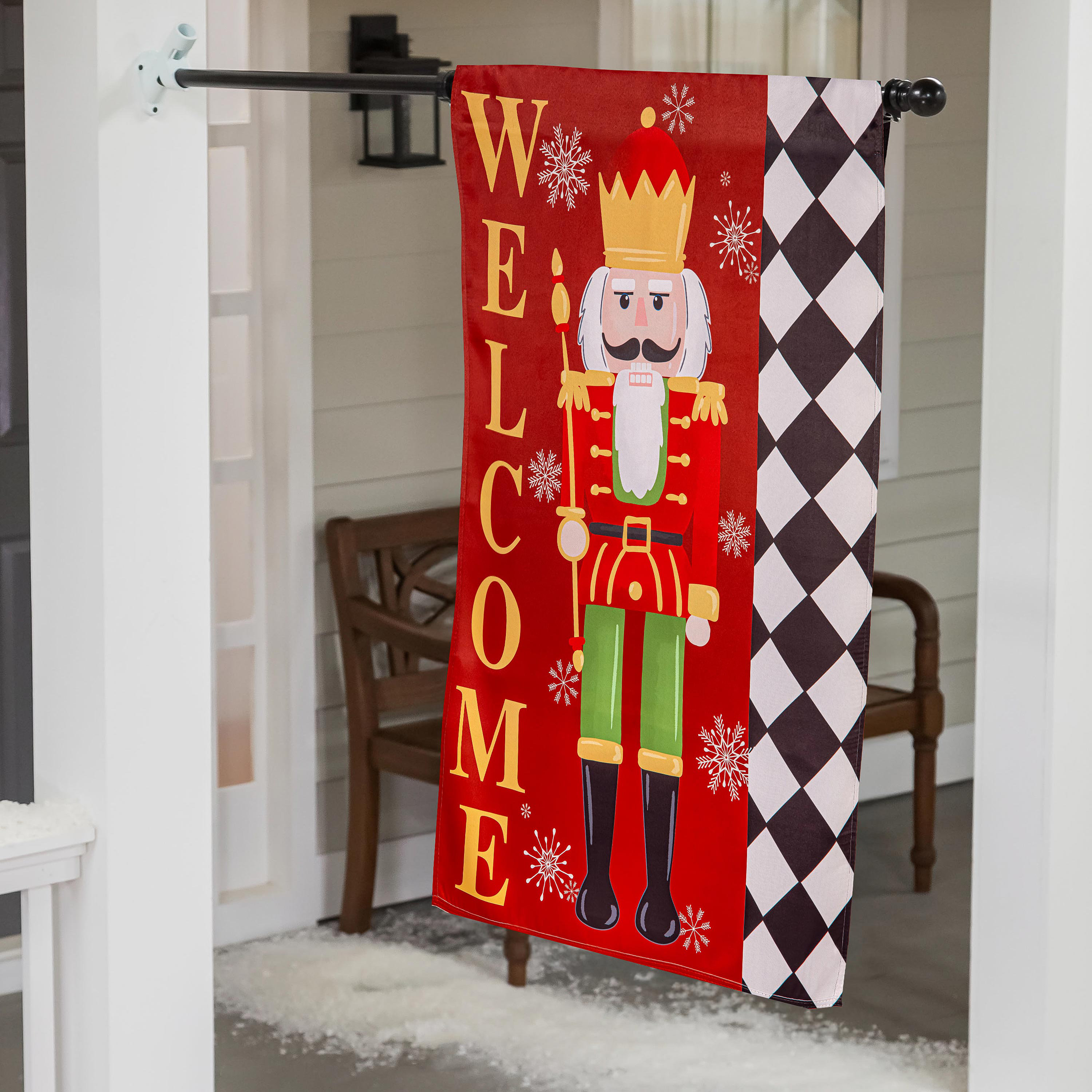 The Holiday Aisle® Welcome Nutcracker House Flag | Wayfair