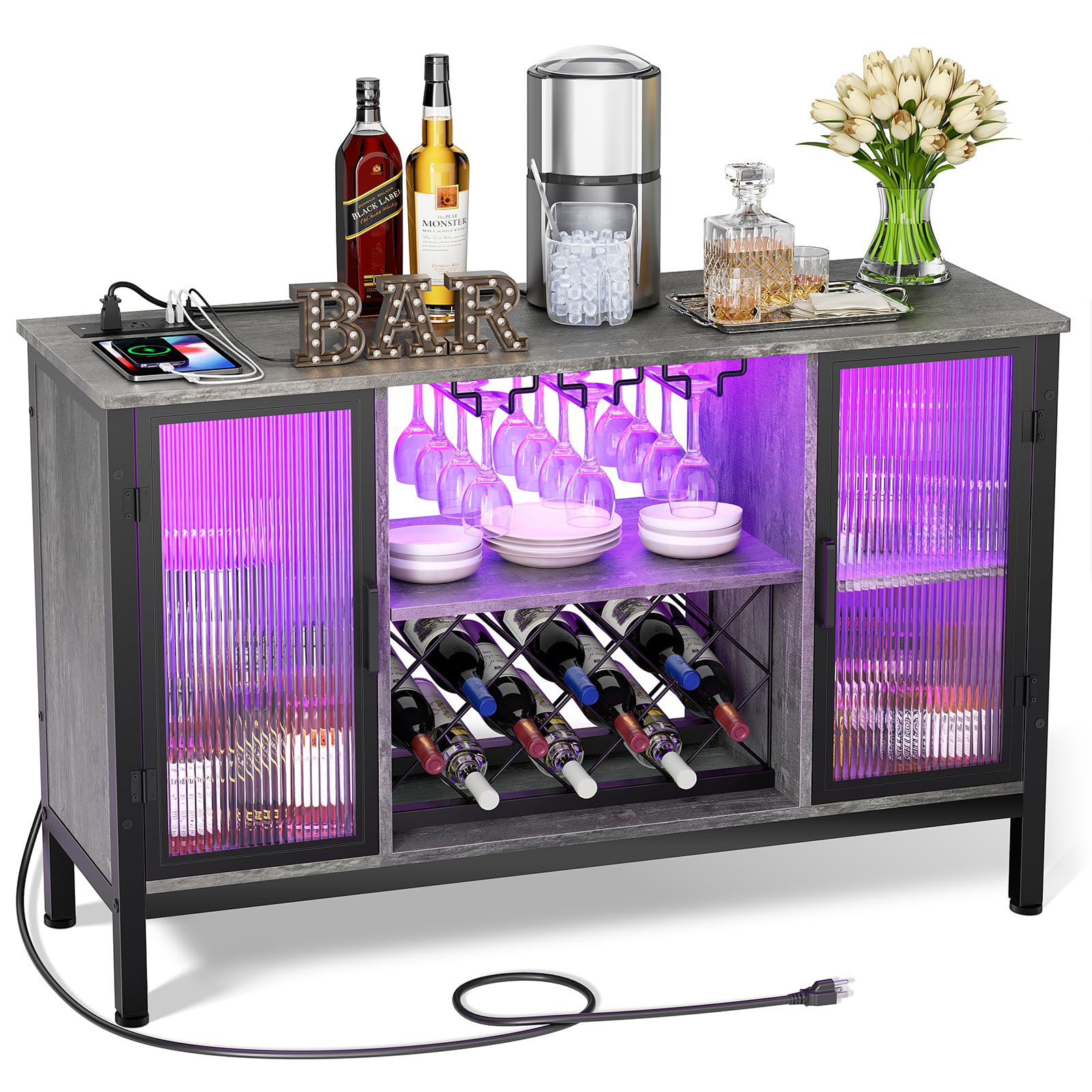 Ivy Bronx Jovaun Bar Cabinet with LED Lights - Wayfair Canada