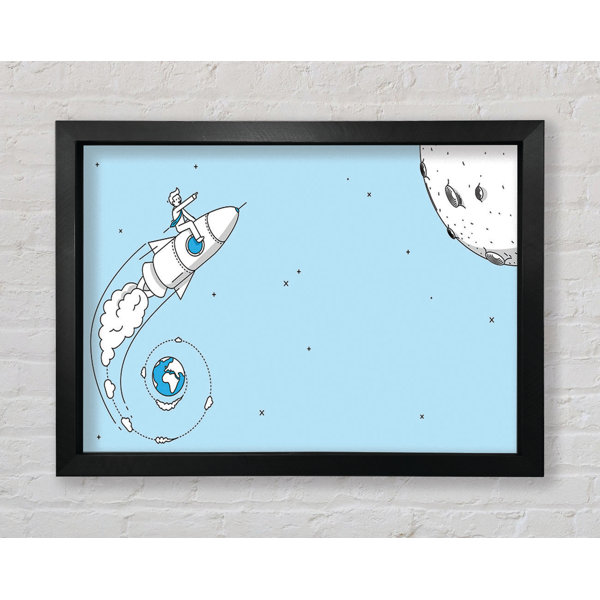 Isabelle & Max Rocket Ship To The Moon Space - Single Picture Frame Art ...