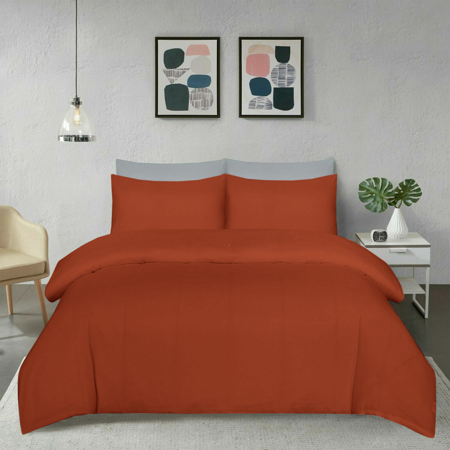 SUPREME BEDDING LTD Luxury 3-Piece Dyed Duvet Cover Set With ...
