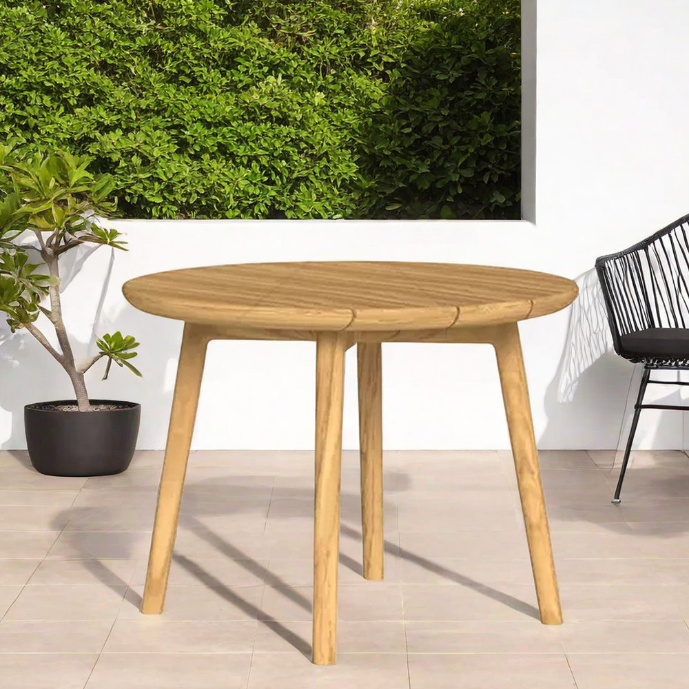 Elegance Furnishings Solid Wood Teak Patio Dining Table Round Outdoor ...