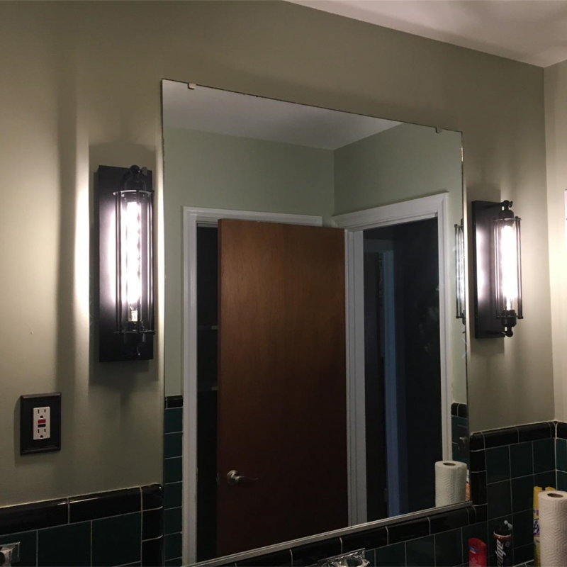 Pynsseu Matte Black Rectangular Shape Sconces Wall Bar Lighting (Set Of ...