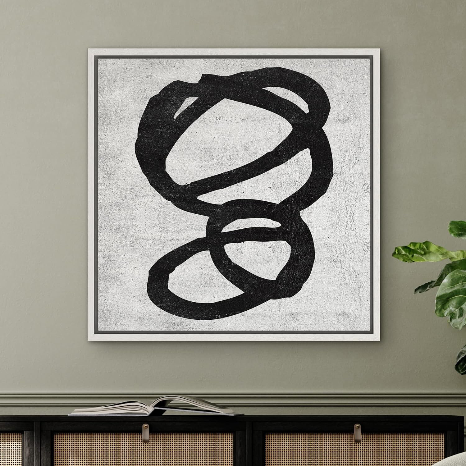 wall26 Black Abstract Circles Texture Effect Minimalist Neutral ...