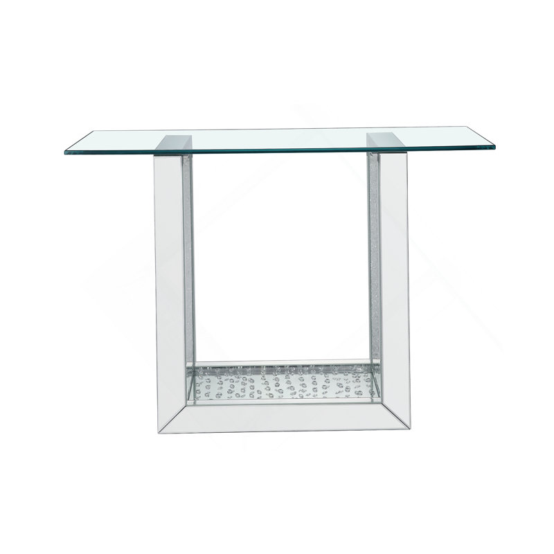 Mercer41 Nysa Glam Mirrored & Faux Crystal Console Table | Wayfair