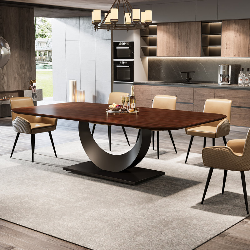 Ivy Bronx 78.7" Solid Wood Dining Table, Modern Kitchen Table with ...