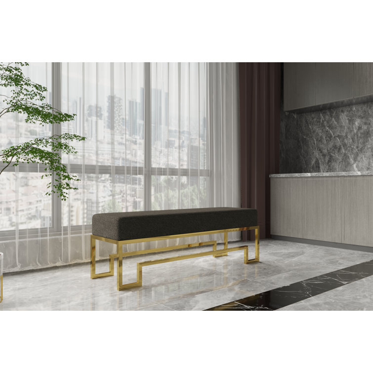 Willa Arlo Interiors Nimmons 54" Upholstered Bench & Reviews | Wayfair